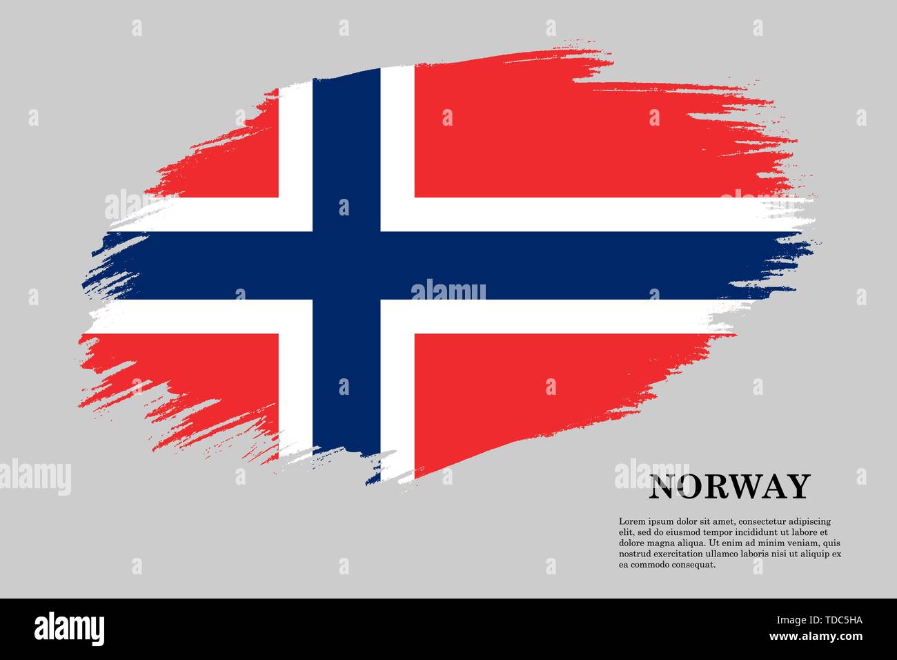 Brush stroke styled flag of Norway . Template for your design Stock ...