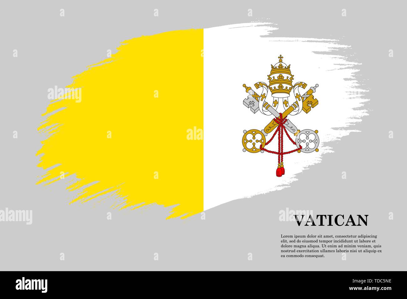 Brush stroke styled flag of Vatican . Template for your design Stock ...