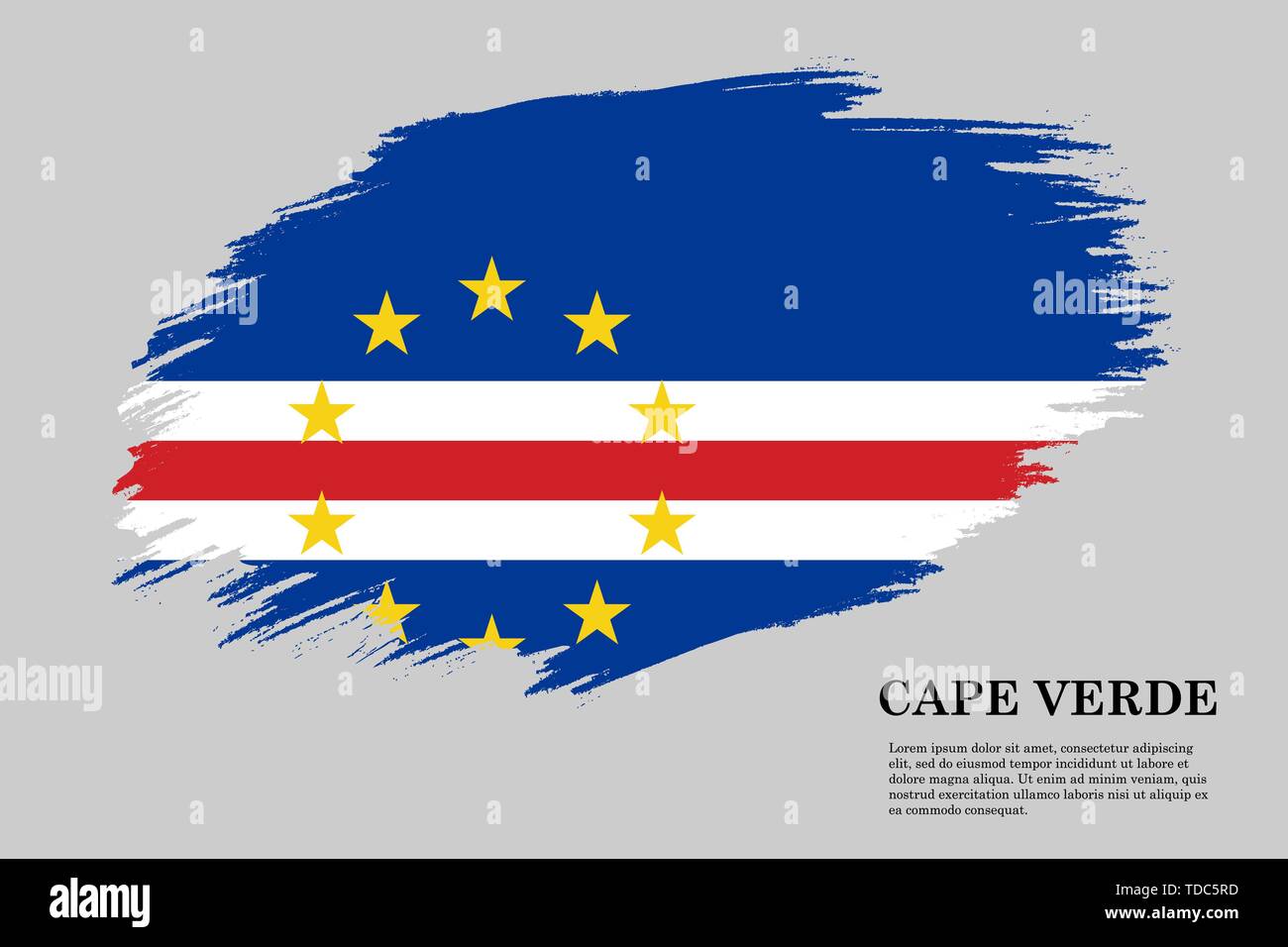 Brush stroke styled flag of Cape Verde . Template for your design Stock ...