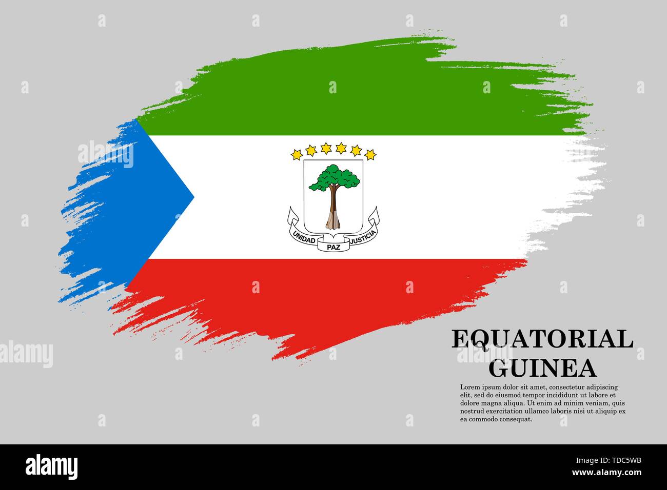 Brush stroke styled flag of Equatorial Guinea . Template for your ...