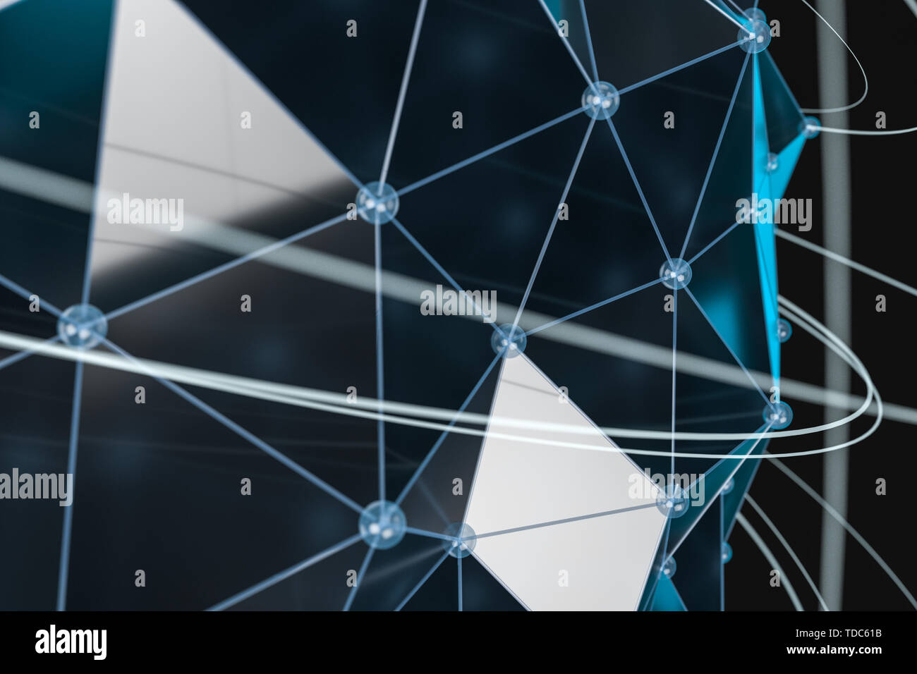 Three-dimensional rendering, sphere lines and nodes Stock Photo - Alamy