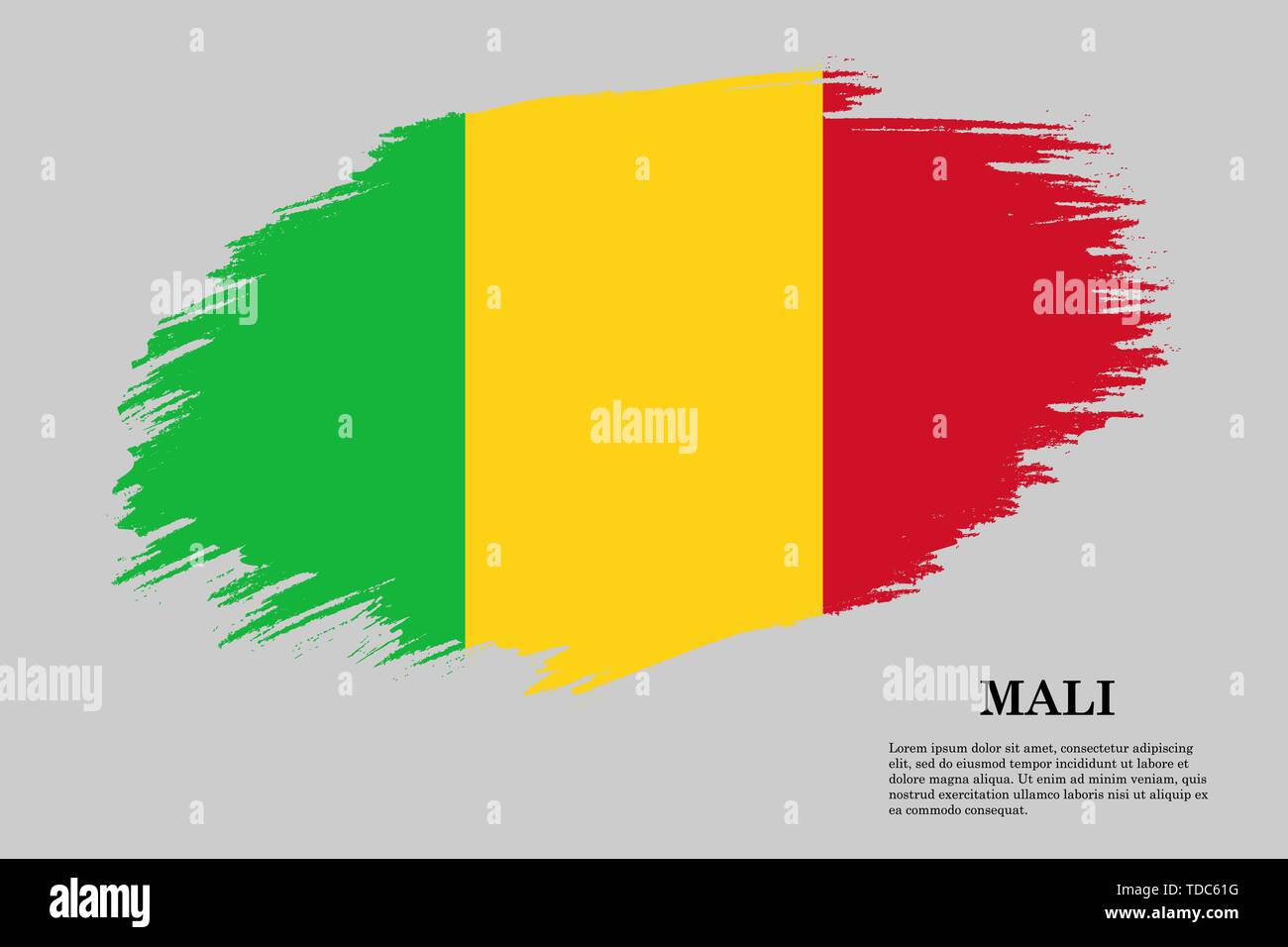Brush stroke styled flag of Mali . Template for your design Stock ...