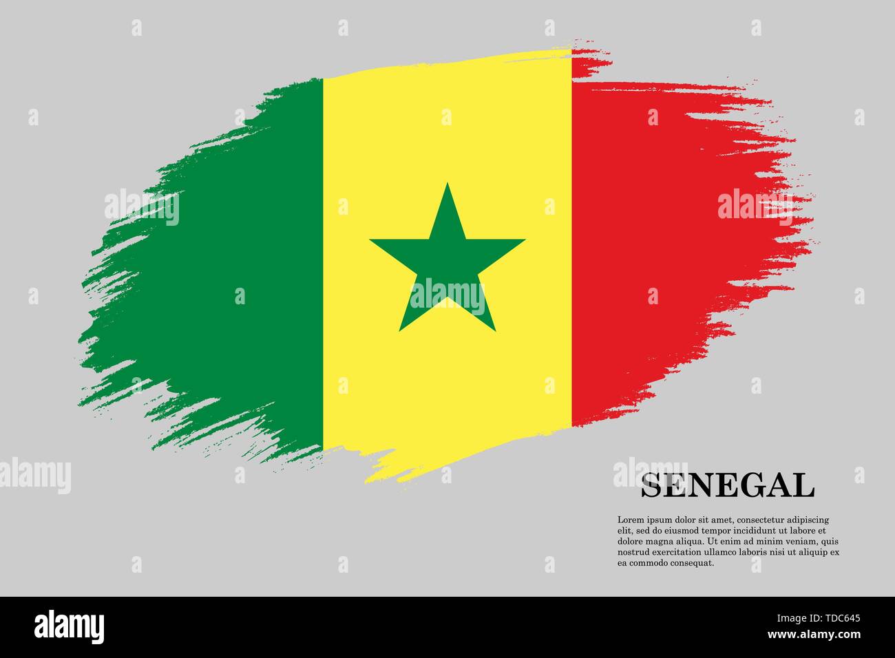 Brush stroke styled flag of Senegal . Template for your design Stock ...