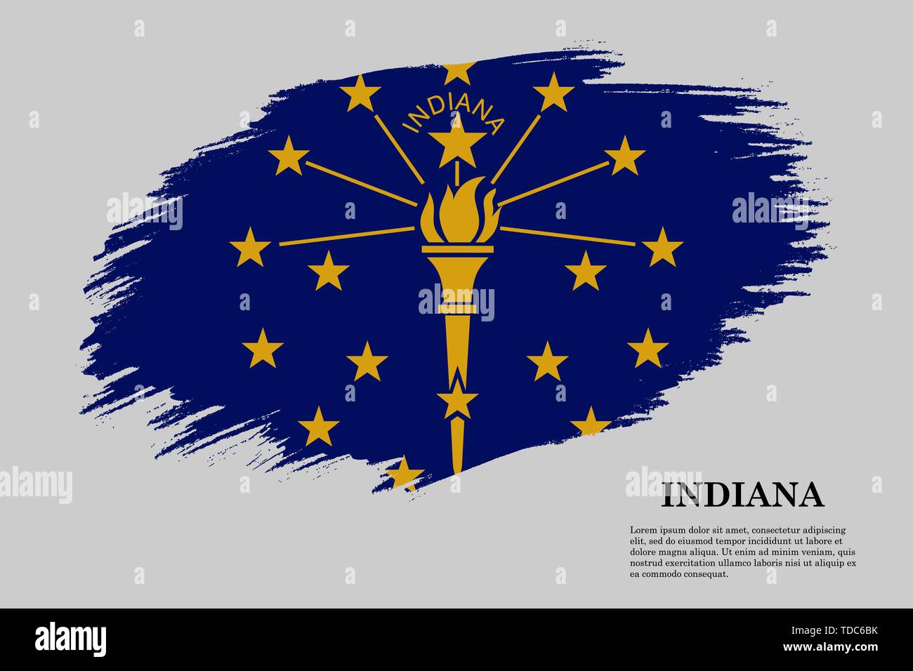 Brush stroke styled flag of Indiana . Template for your design Stock ...