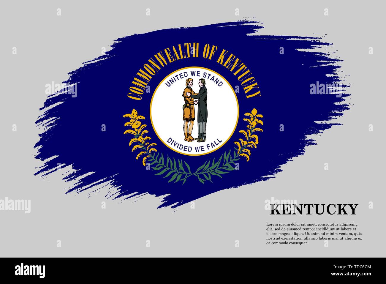 Brush stroke styled flag of Kentucky . Template for your design Stock ...