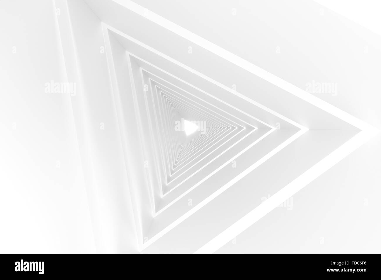 Three-dimensional rendering, luminous triangular channel Stock Photo ...