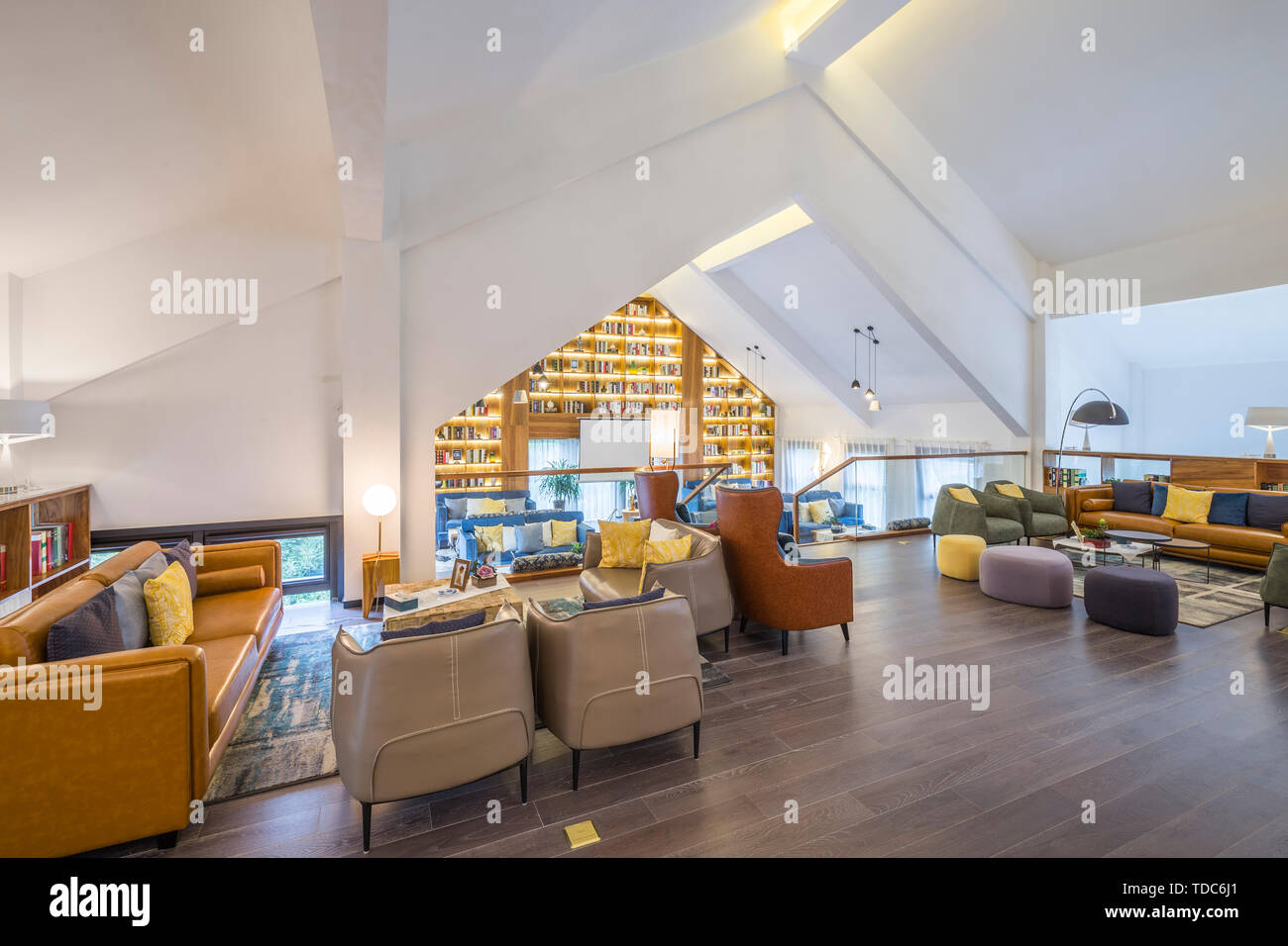 Design of interior design space of model room in modern living room ...