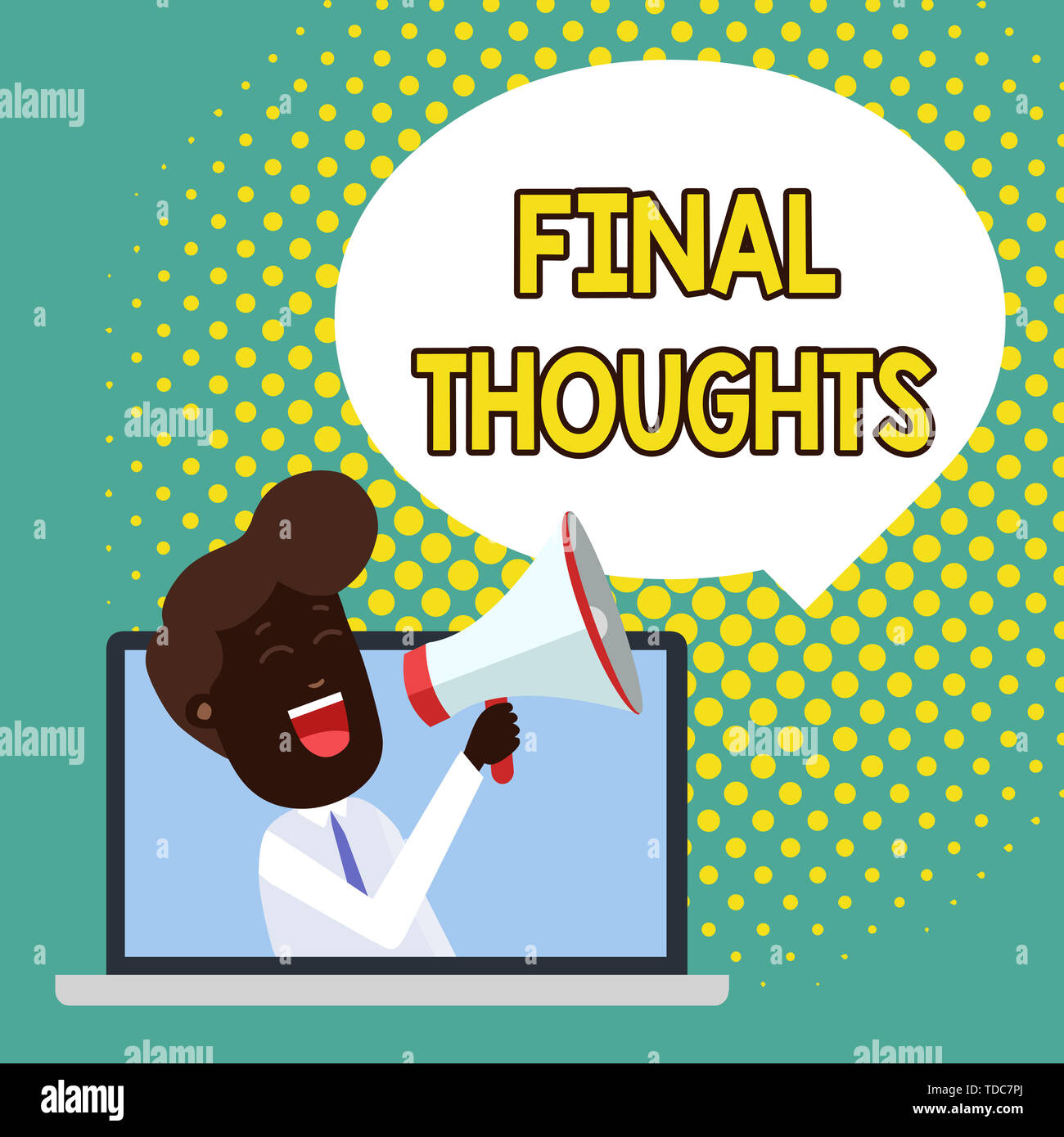 Text sign showing Final Thoughts. Business photo showcasing the ...