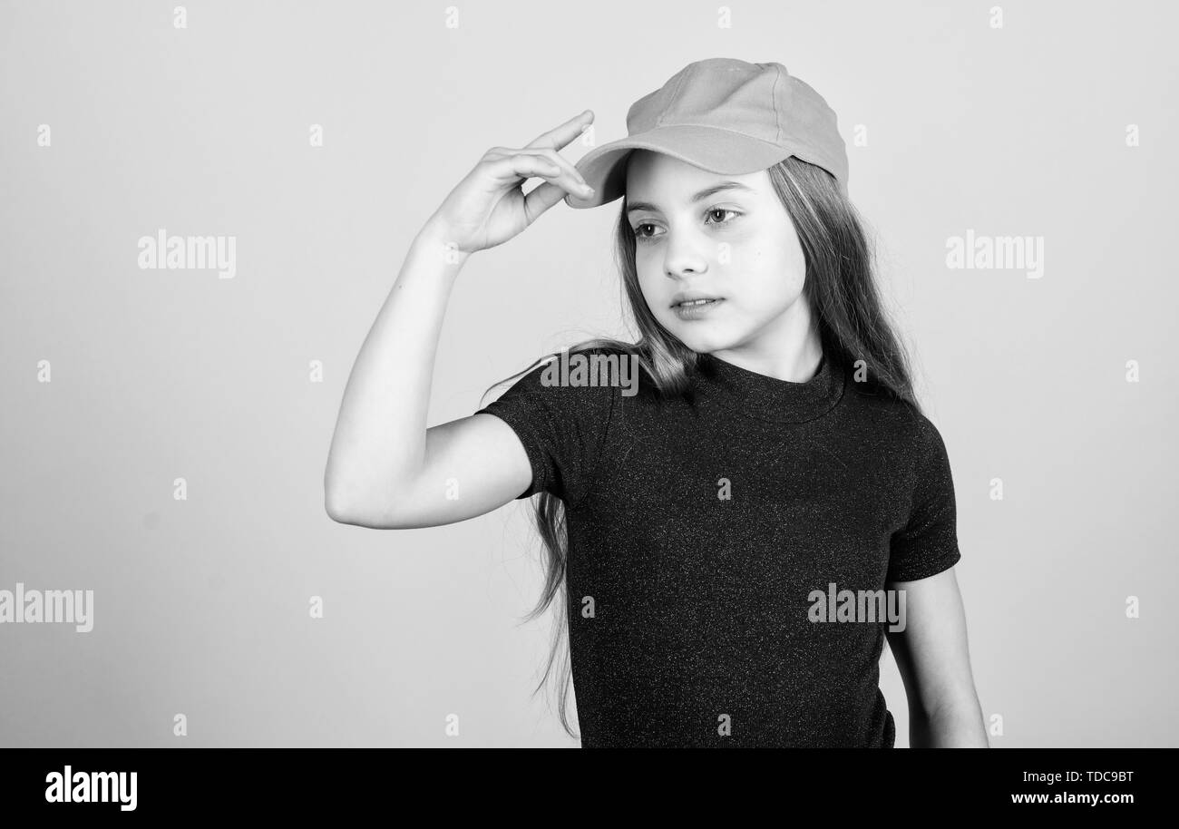 Cute girl baseball cap Black and White Stock Photos & Images - Alamy