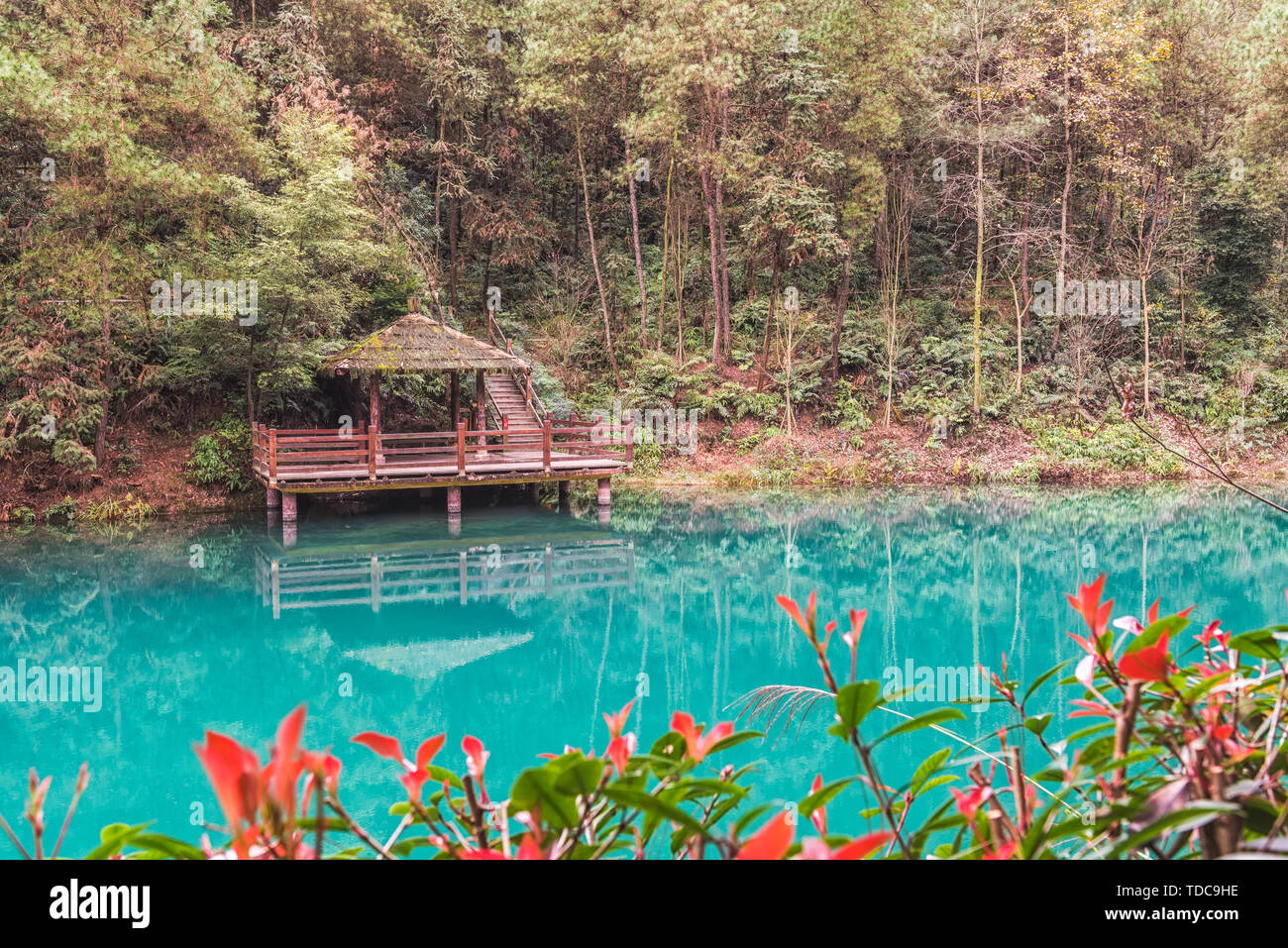 Scenery of Jiufeng Yaochi, Jiufengshan, Xiaojiuzhai, Chongqing Stock ...