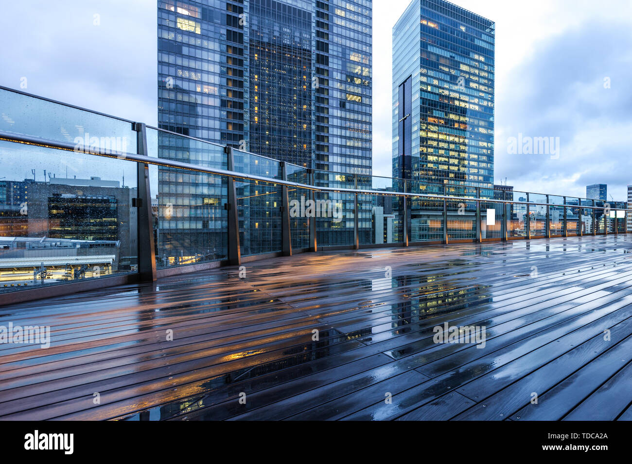 wood footpath in downtown of tokyo Stock Photo - Alamy