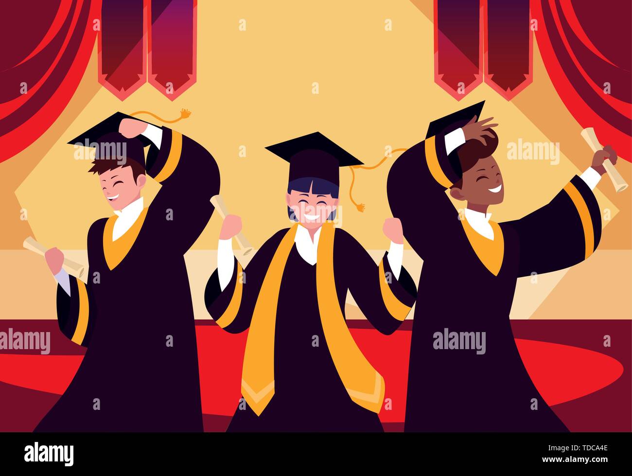 Graduating students design, University education school college ...