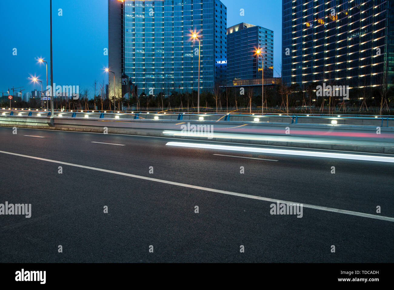 City Night Road Stock Photo - Alamy