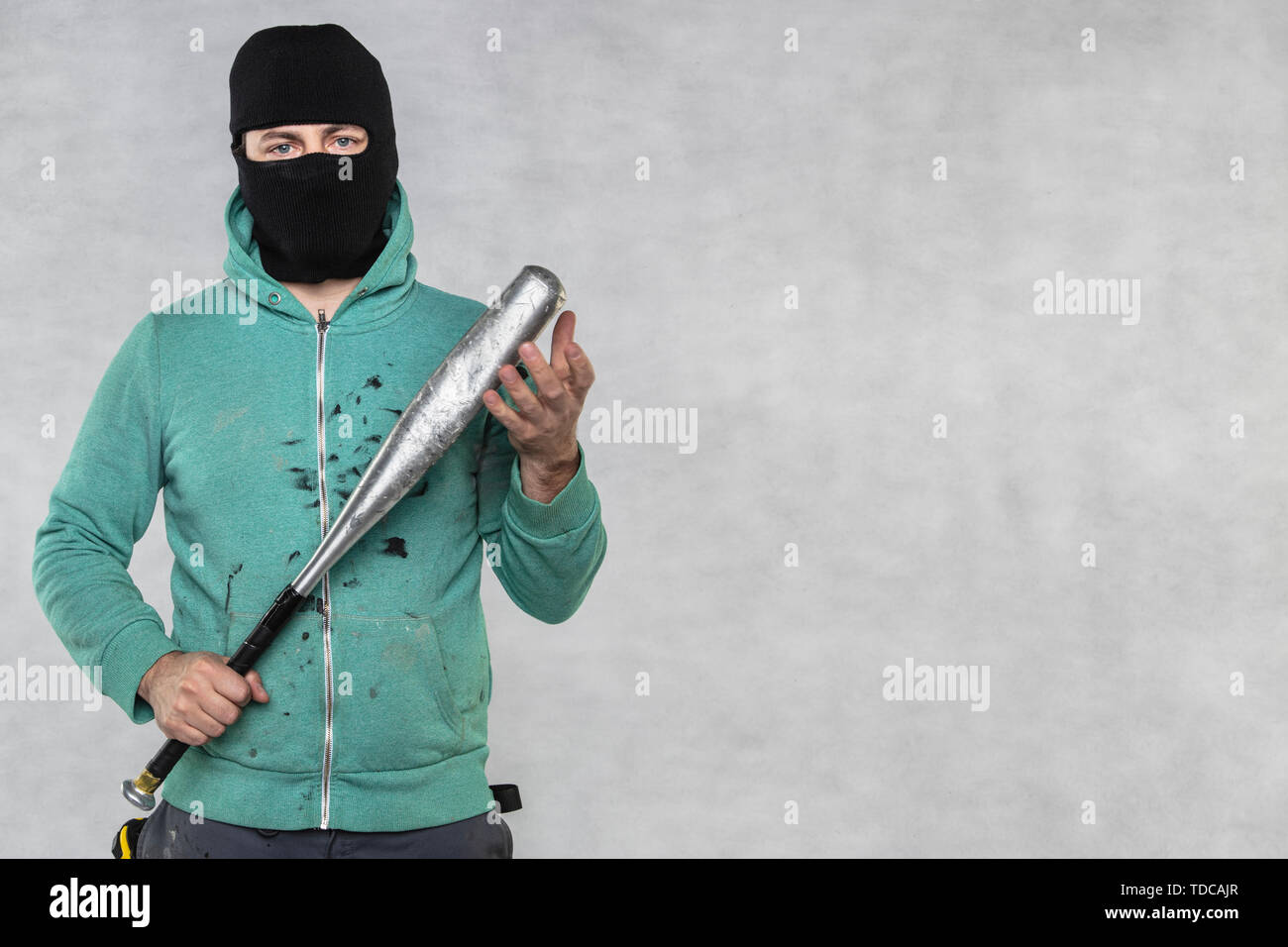 Balaclava man baseball bat hi-res stock photography and images - Alamy