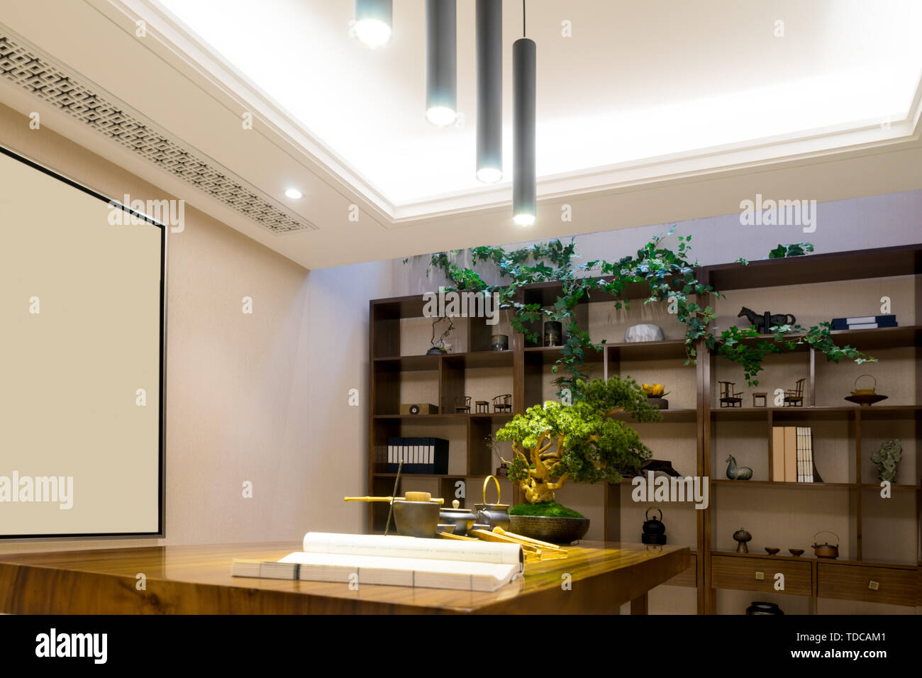 Modern study interior interior Stock Photo - Alamy