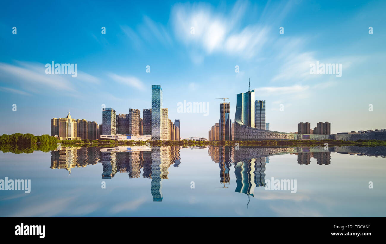 Hefei Swan Lake Government District Stock Photo - Alamy