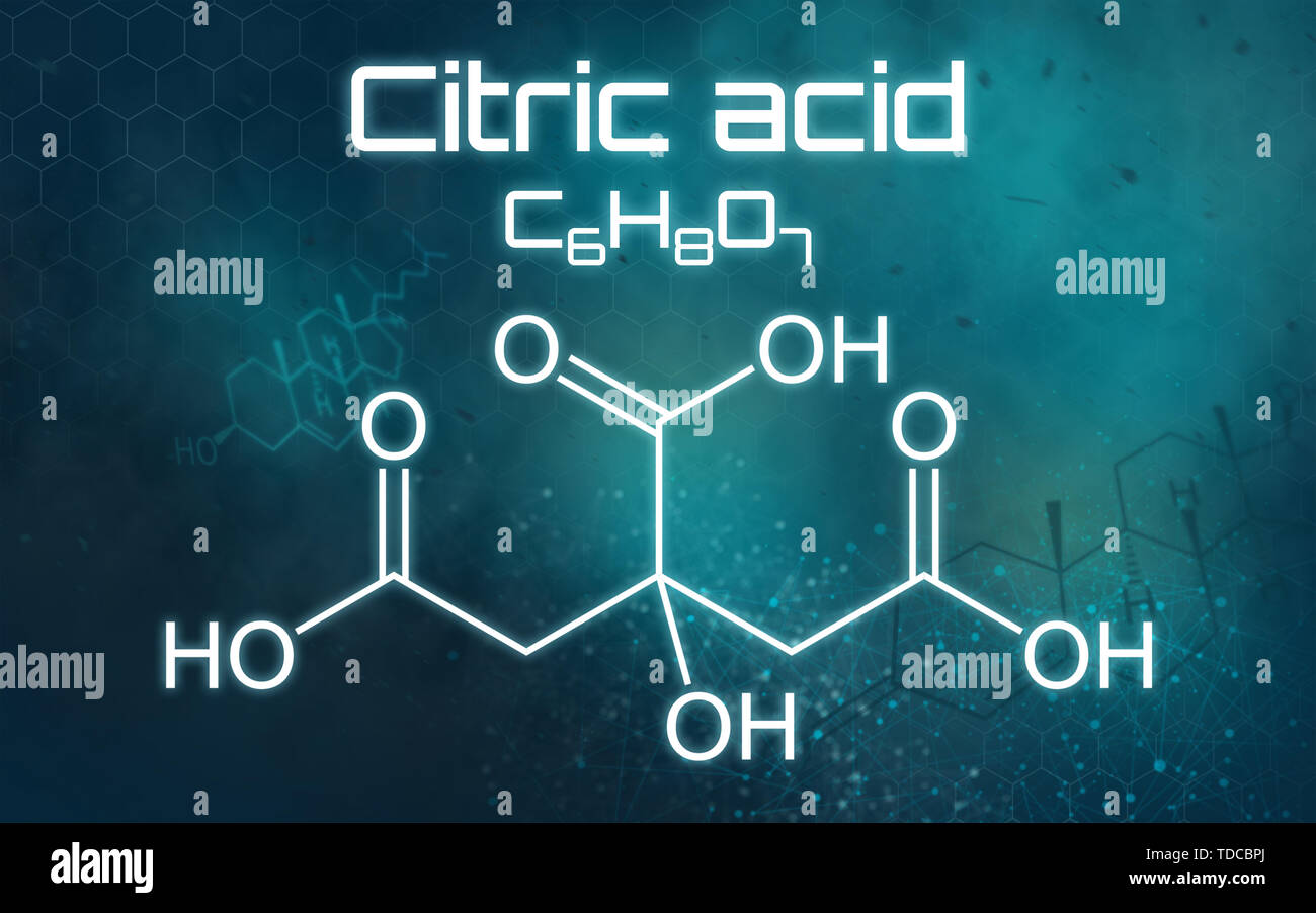 Chemical formula of Citric acid on a futuristic background Stock Photo ...