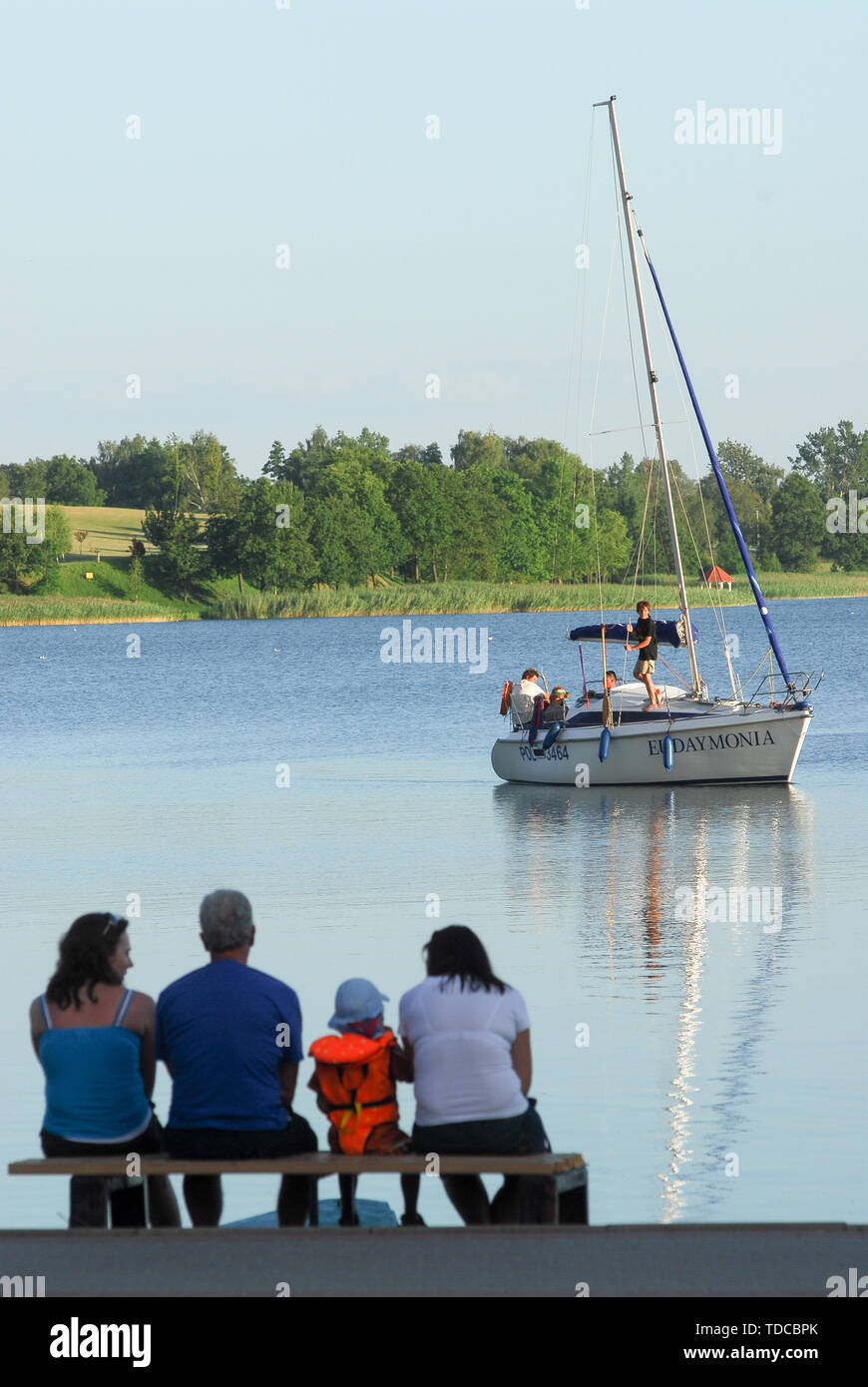 Marina and Jezioro Rynskie (Rynskie Lake) in Ryn, Poland. July 3rd 2008 ...