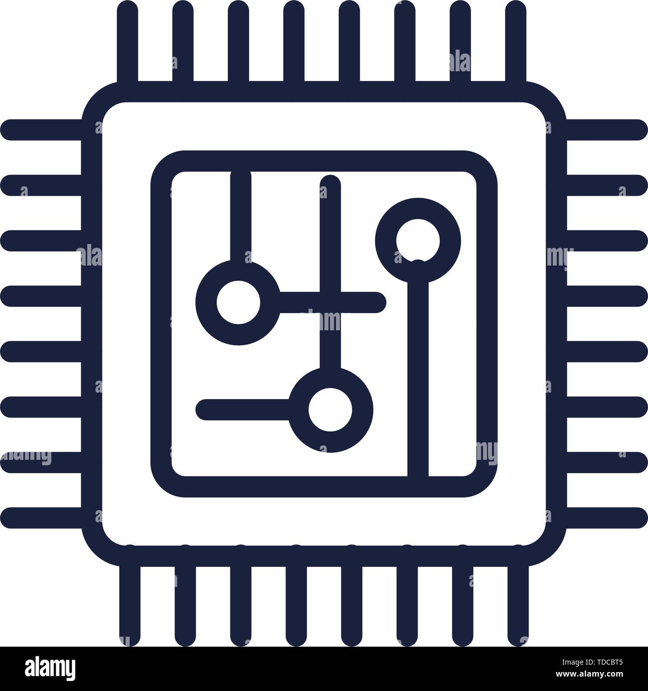 computer processor isolated icon vector illustrator Stock Vector Image ...