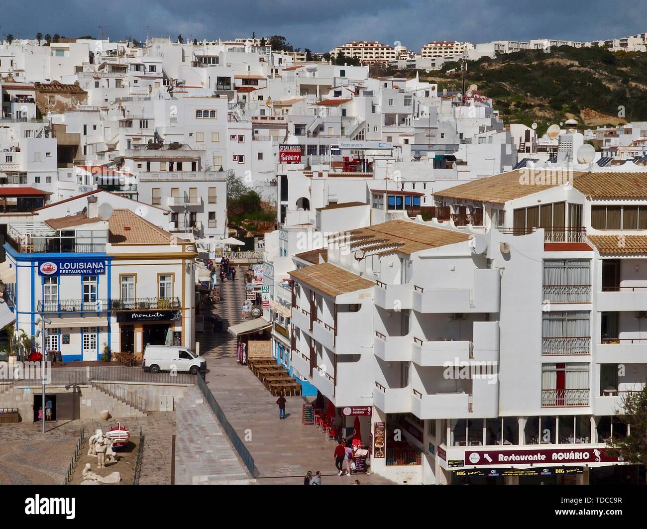 Cityscape of albufeira at the Algarve coast of Portugal, a famous ...