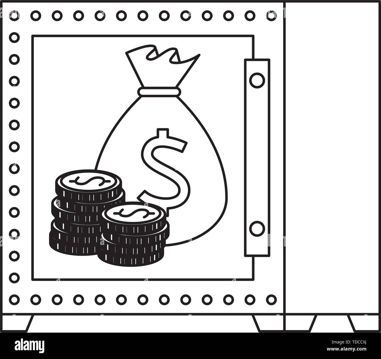 safe box with bitcoin symbol vector illustrator Stock Vector Image ...