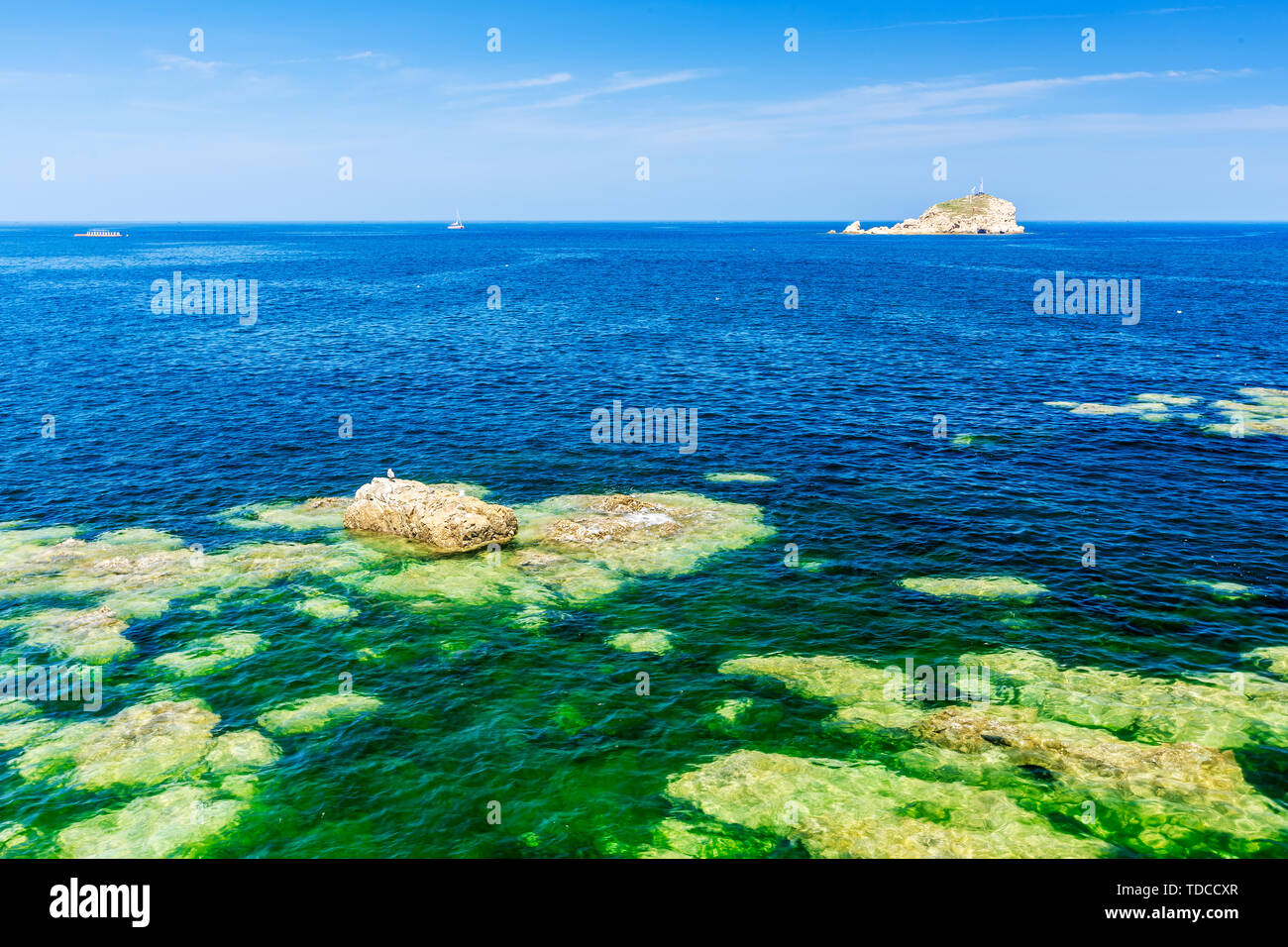 The blue sea Stock Photo - Alamy