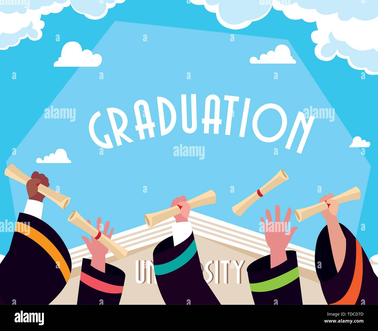 Graduation diploma design, University education school college academic ...