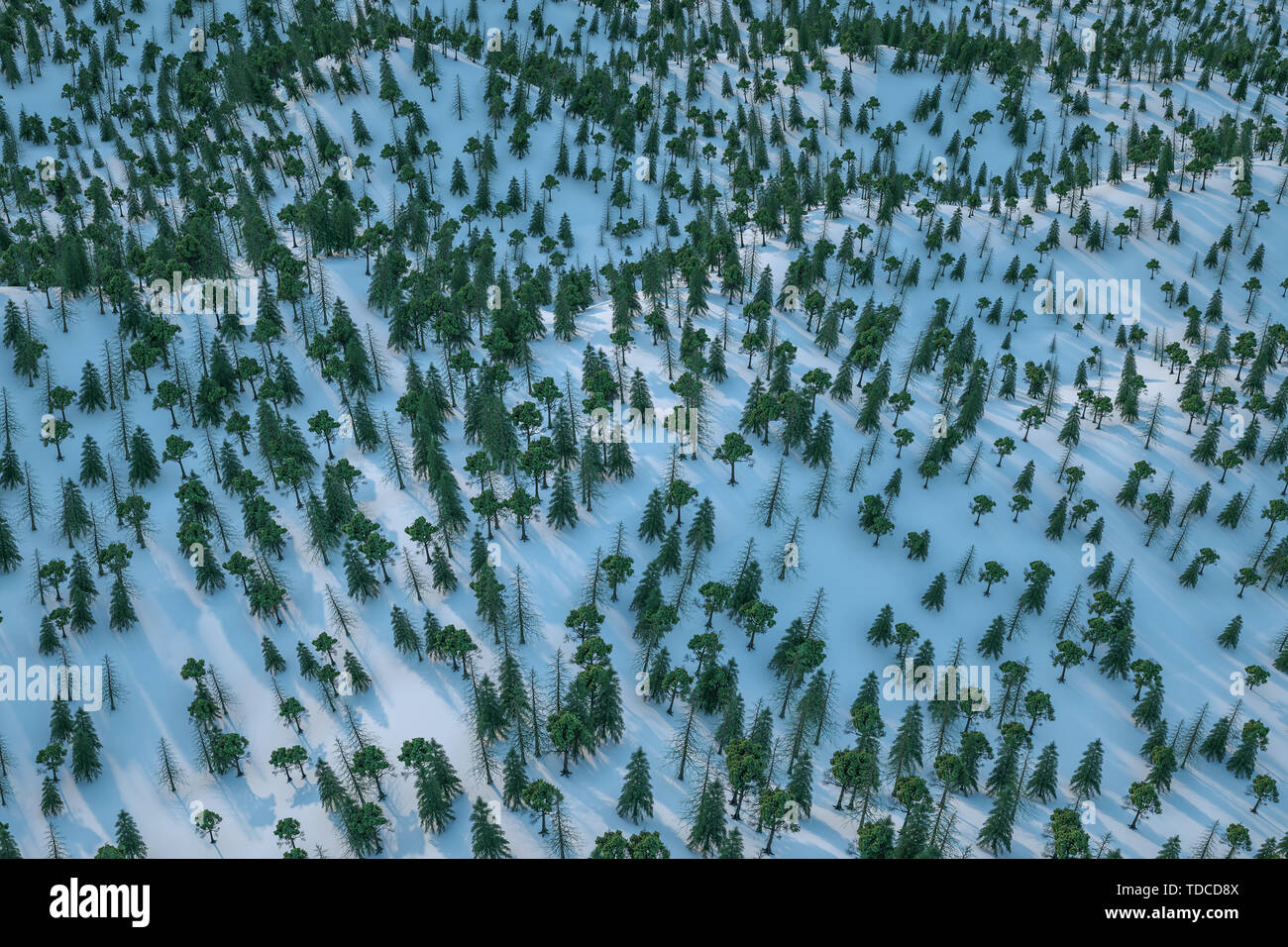 Three-dimensional modeling, forests and snow Stock Photo - Alamy