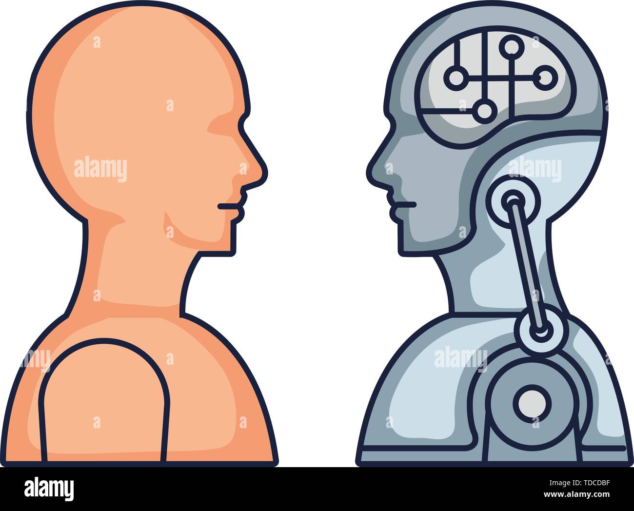 cyber humanoide profiles icons vector illustrator Stock Vector Image ...