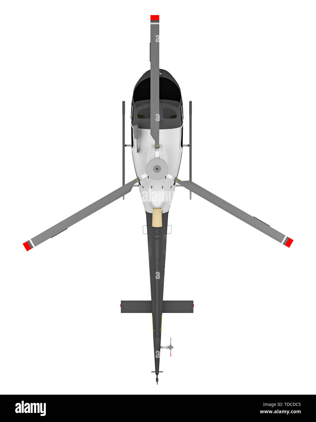 helicopter top view isolated on white. 3d rendering Stock Photo - Alamy
