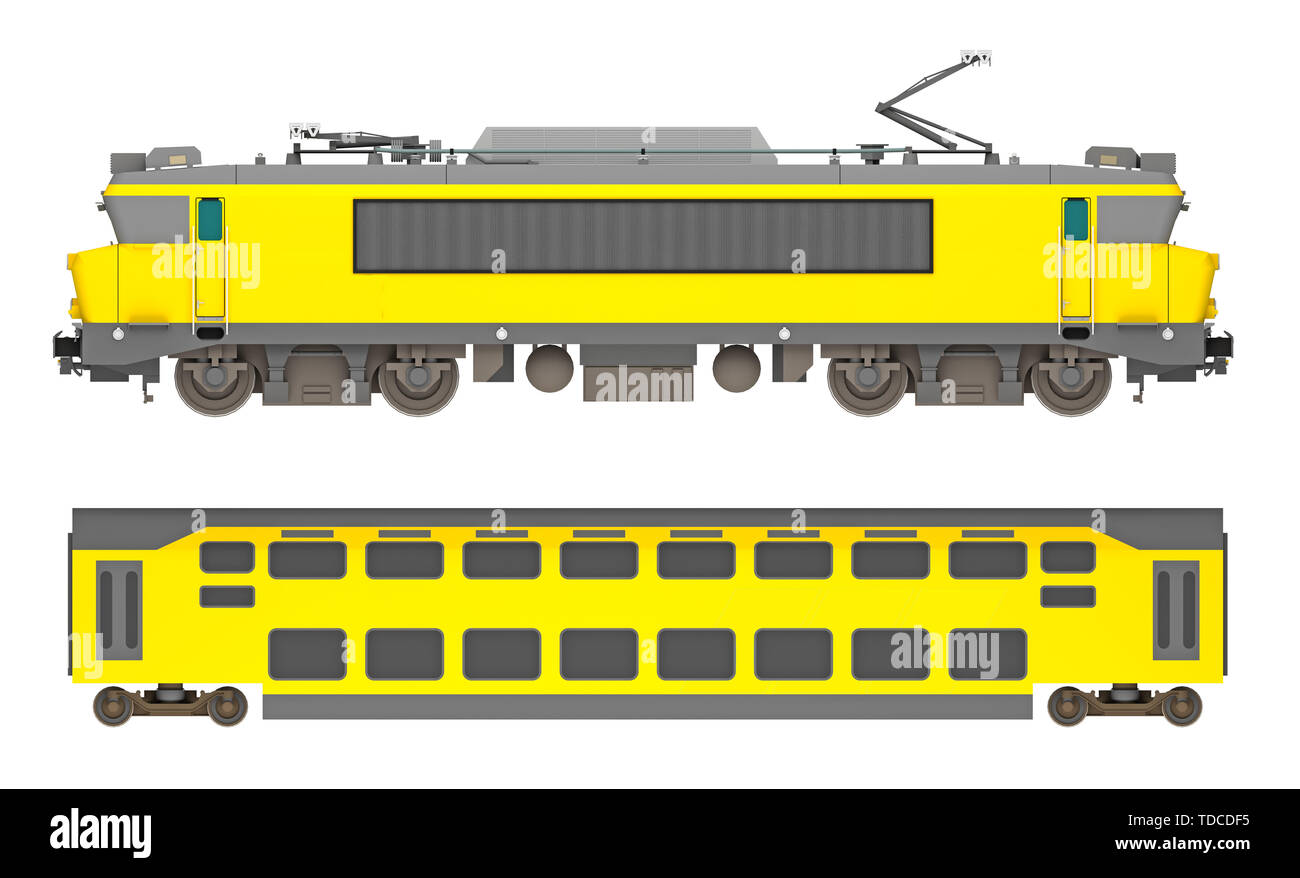 Railway train illustration side view Cut Out Stock Images & Pictures ...