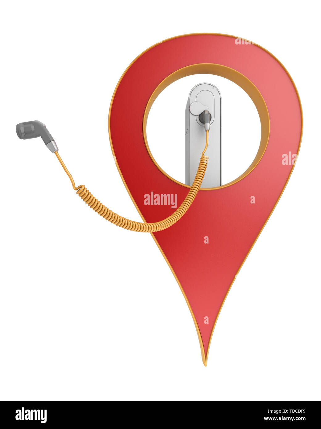navigation point with charger for electric vehicles. 3d rendering Stock ...