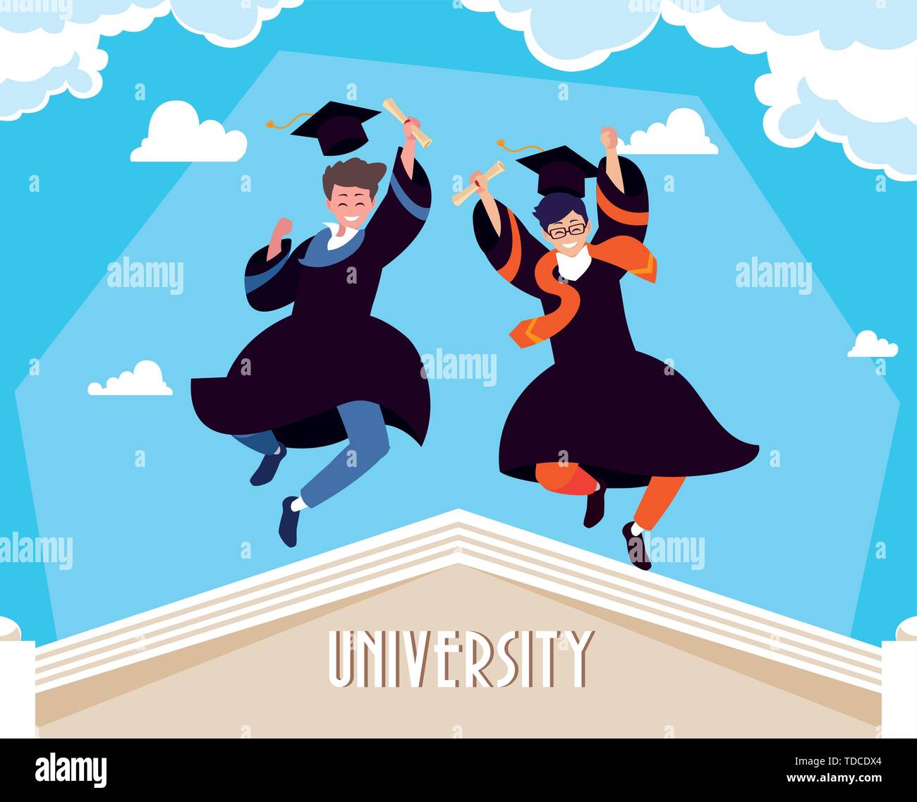 Graduating students design, University education school college ...