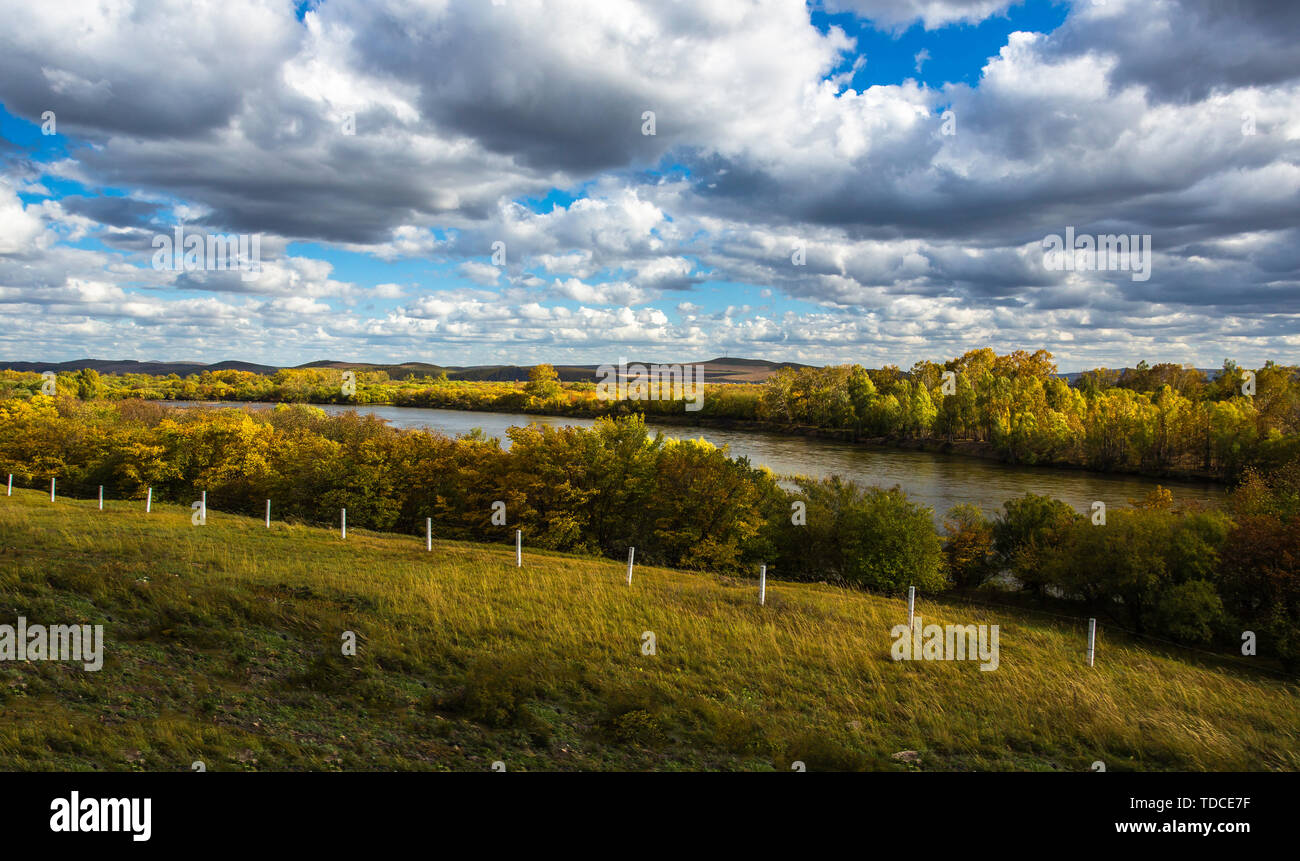 Erguna Wetland is known as the largest wetland in Asia, a golden and ...