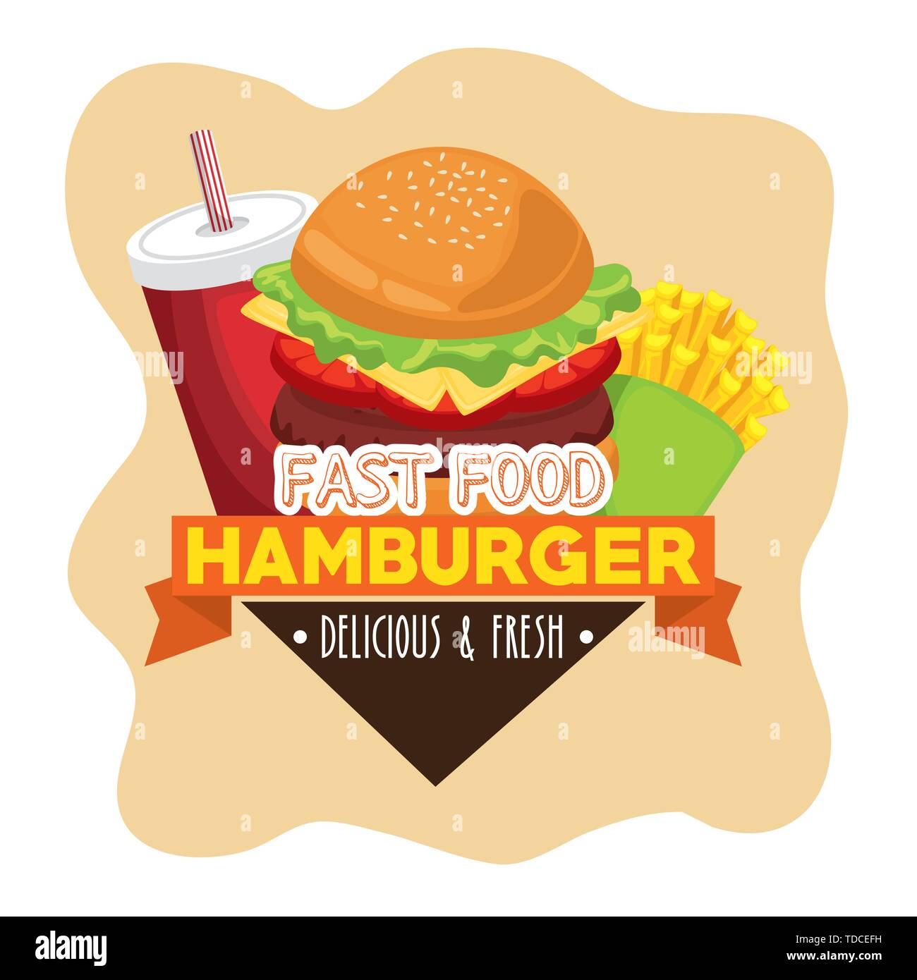 delicious hamburger combo vector illustrator Stock Vector Image & Art ...