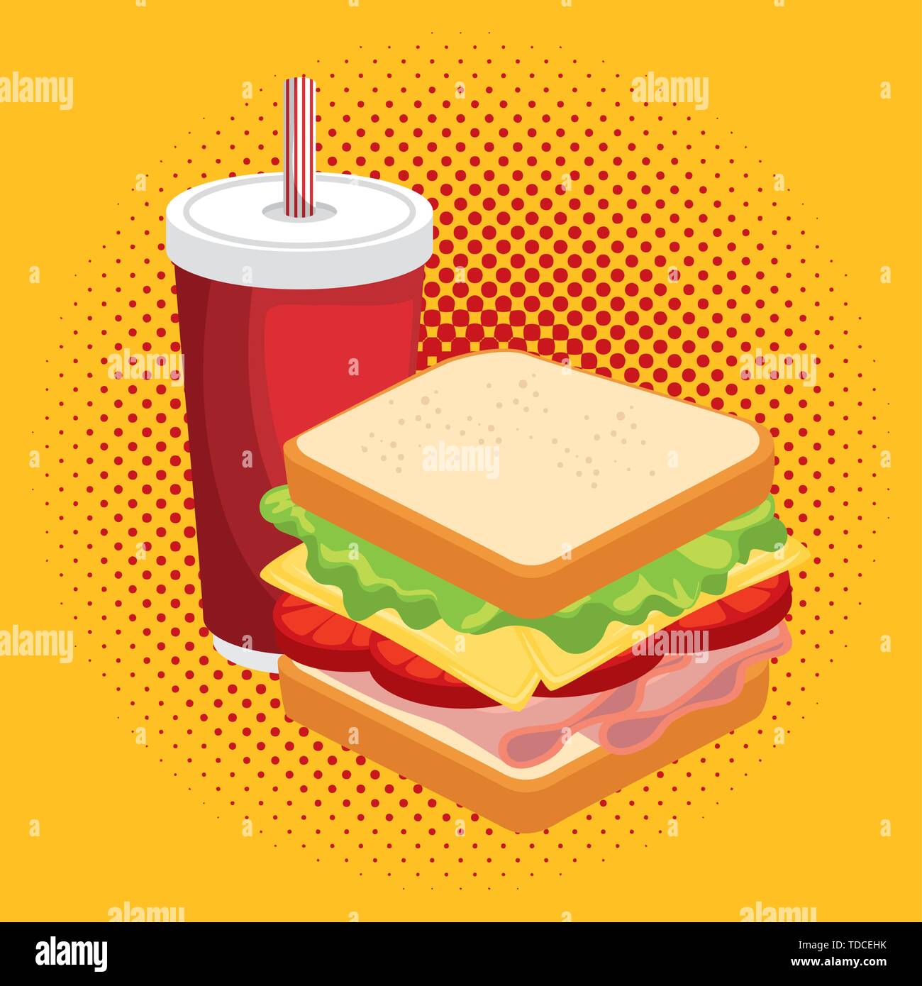 sandwich combo cartoon vector illustrator Stock Vector Image & Art - Alamy