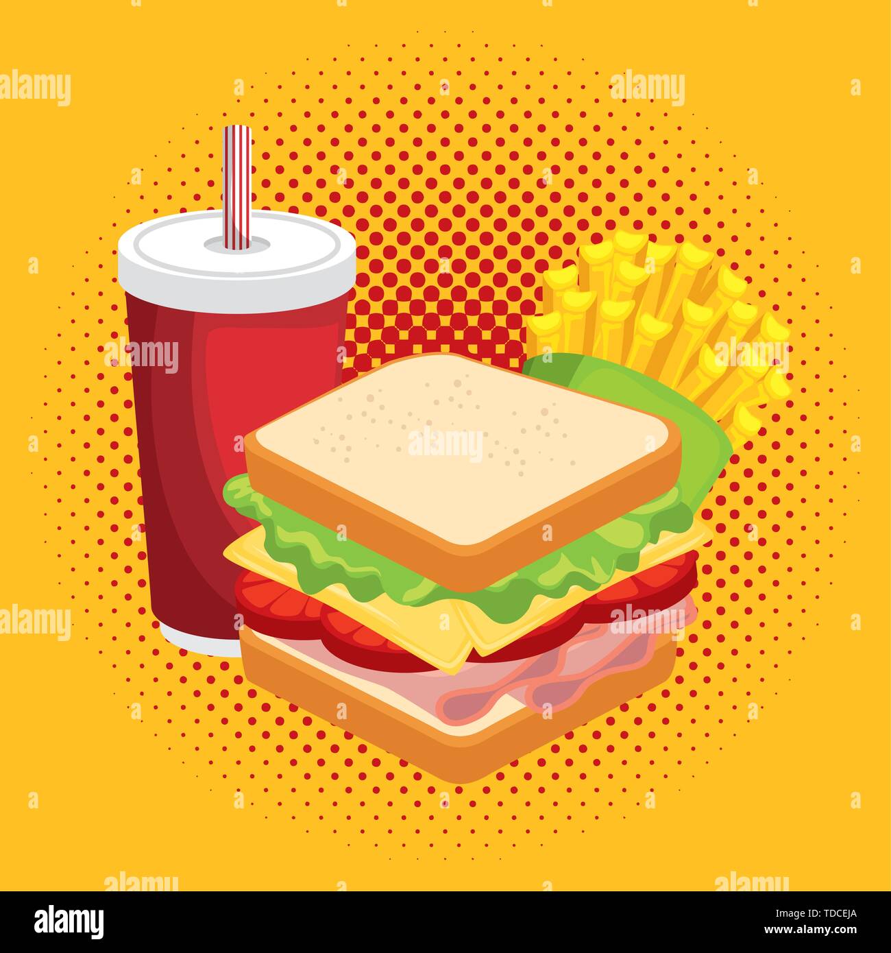 sandwich combo cartoon vector illustrator Stock Vector Image & Art - Alamy