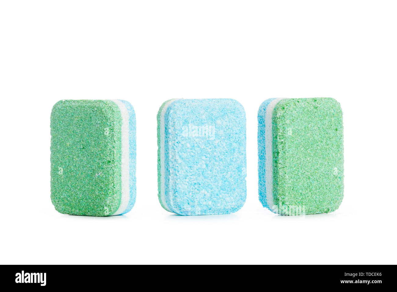 Dishwasher tablets on a white background Stock Photo - Alamy