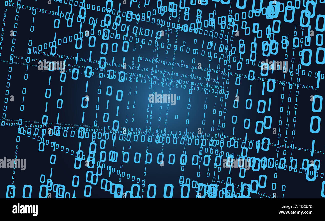 Digital matrix background of binary code, data flow in the digital age ...