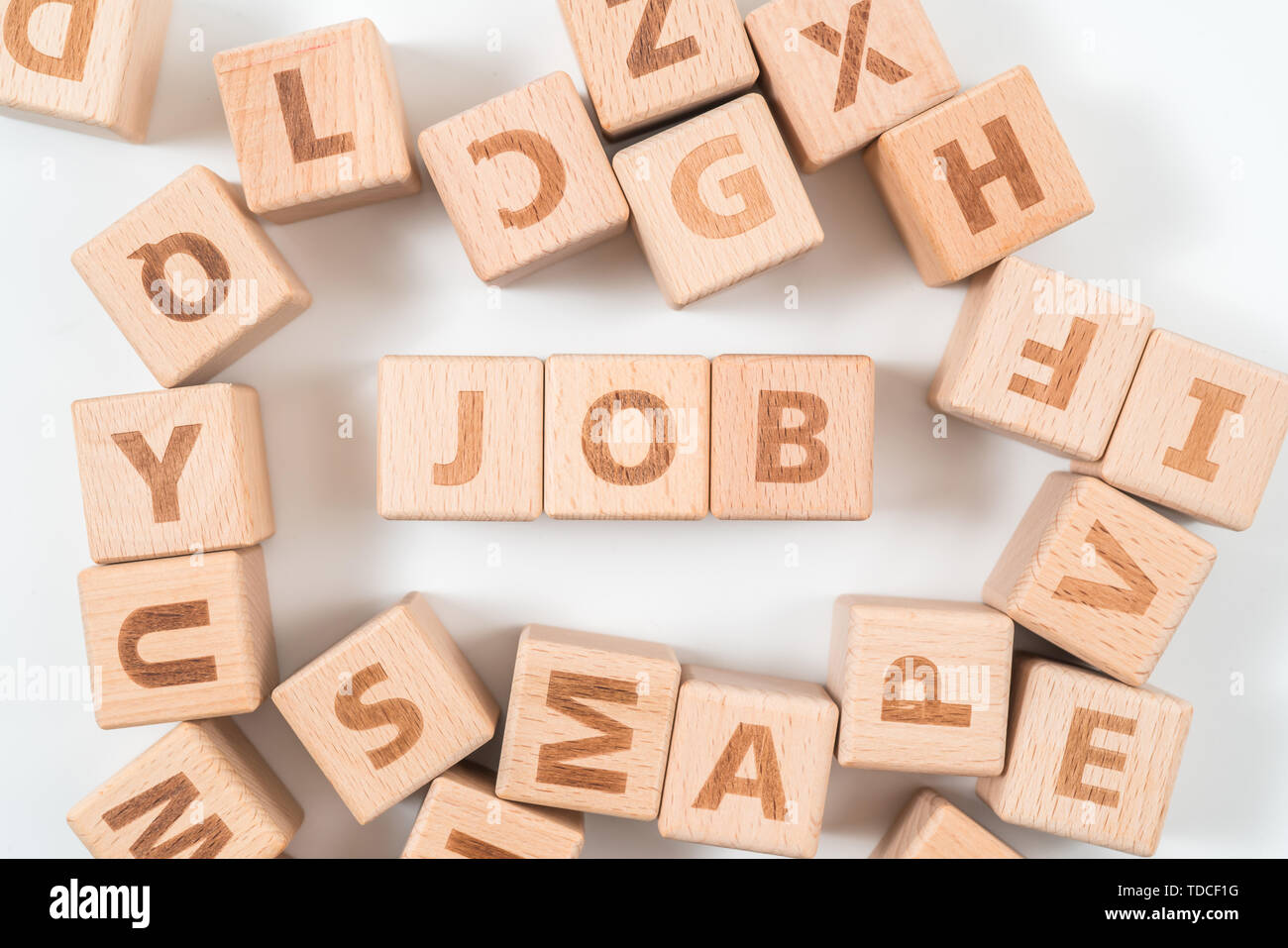 Jobs wooden blocks of business concept isolated on white background ...