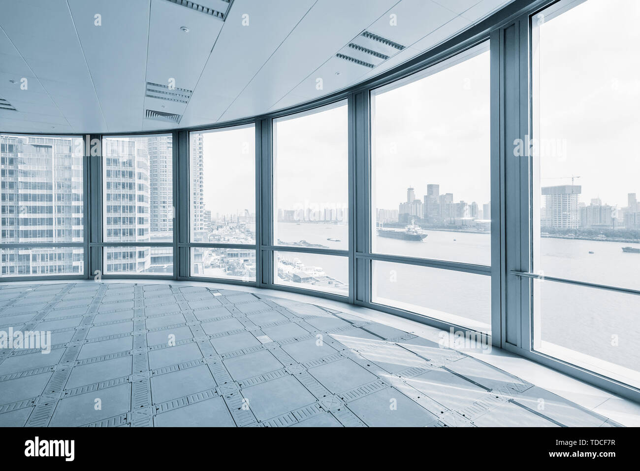 Modern building interior view window Stock Photo - Alamy