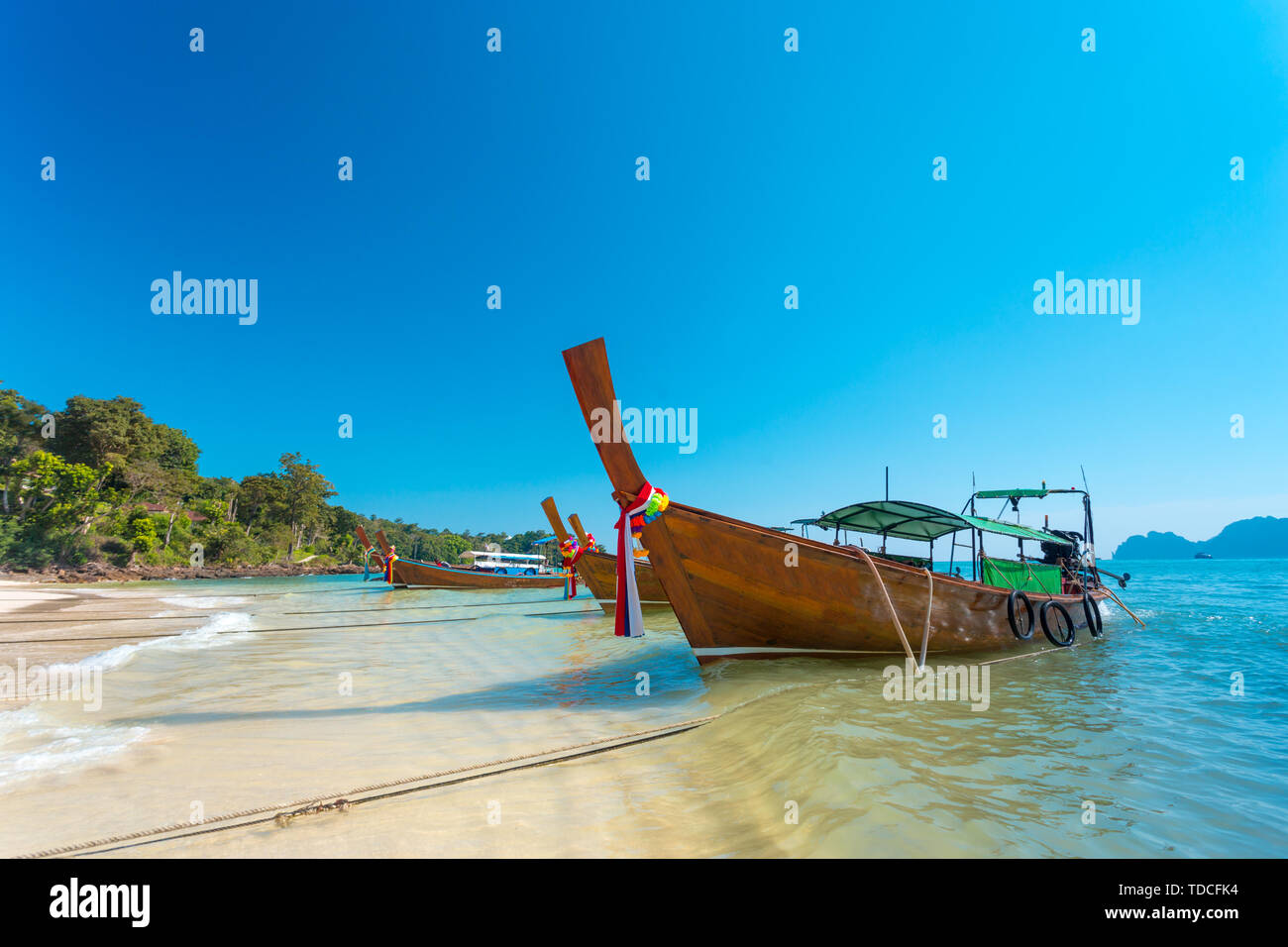 boat and beautiful blue ocean Stock Photo - Alamy