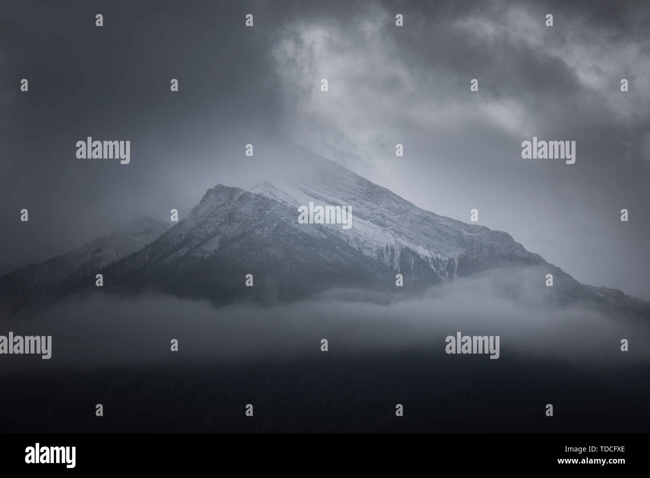 Mountain covered in Clouds, Goat Mountain, Goat Range, Spray Valley ...