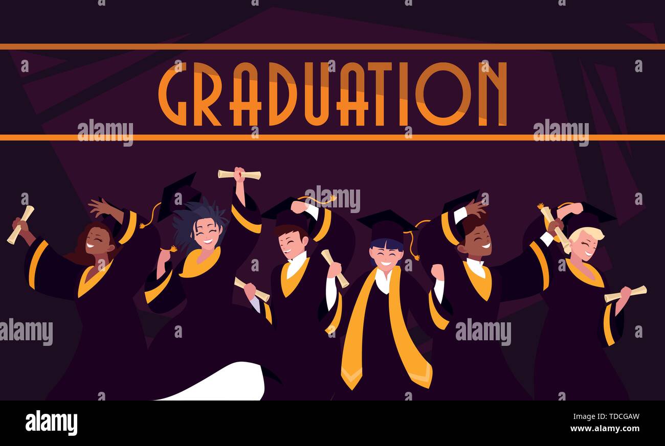 Graduating students design, University education school college ...