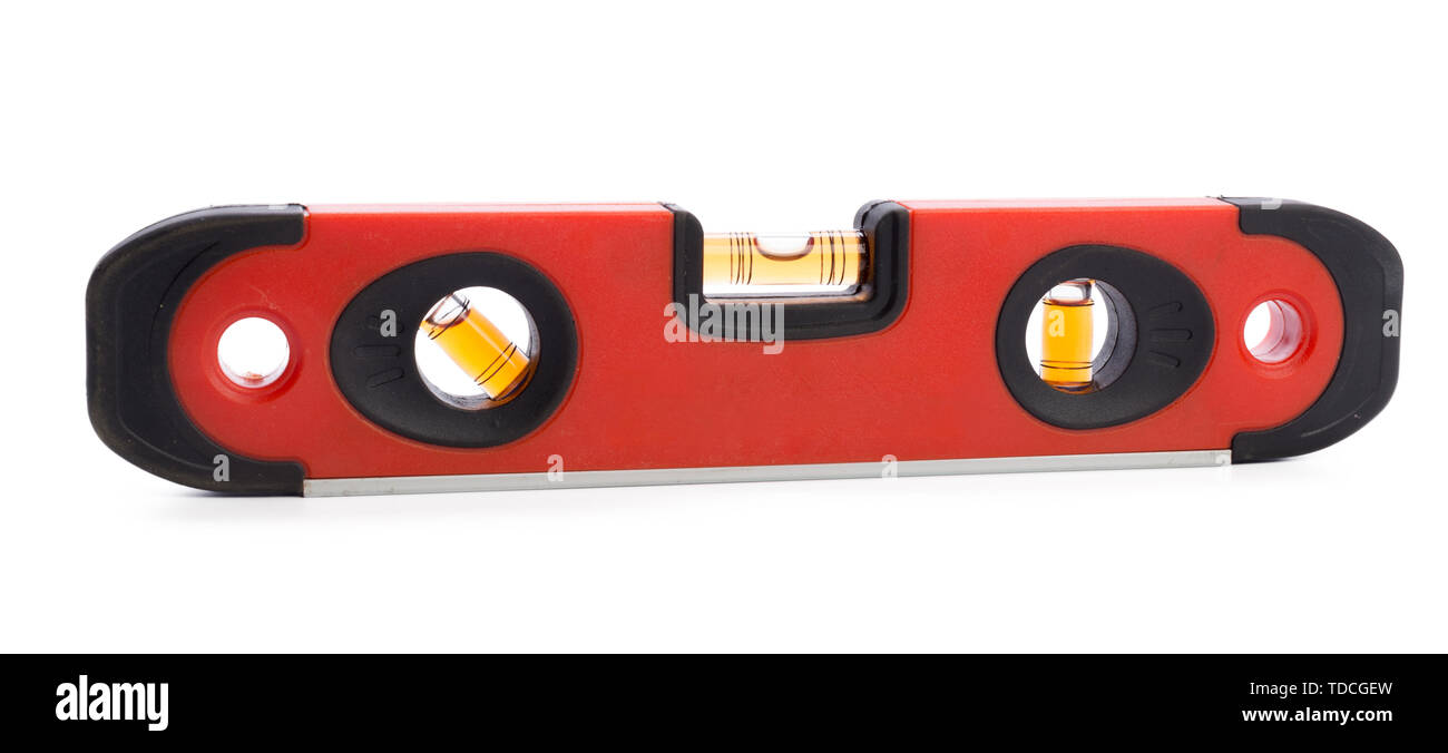 Spirit level tool isolated on white Stock Photo - Alamy