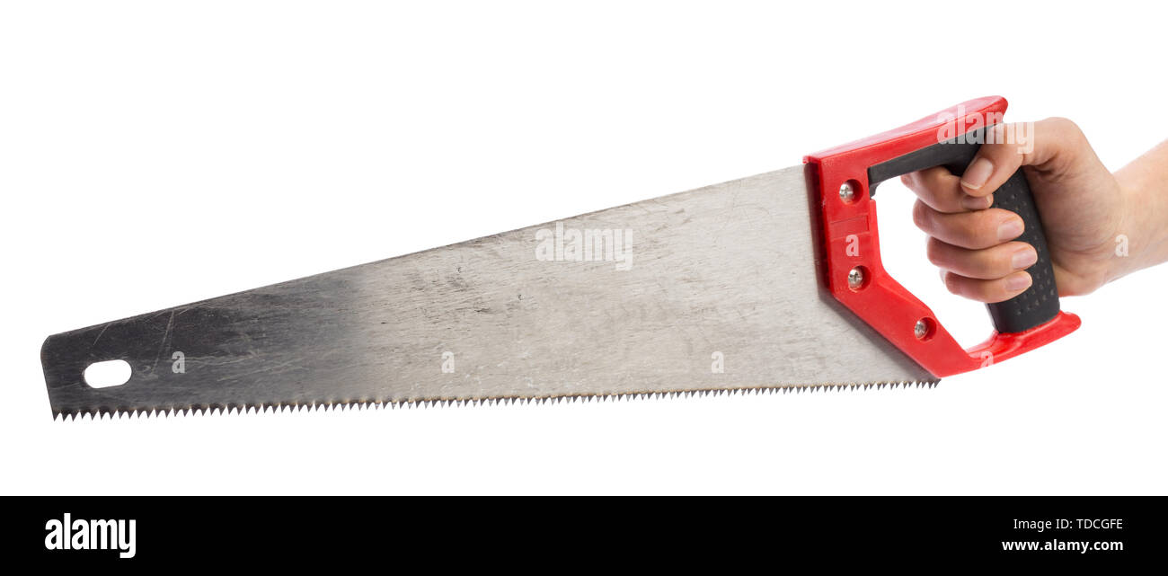 Hand saw isolated on white background Stock Photo - Alamy