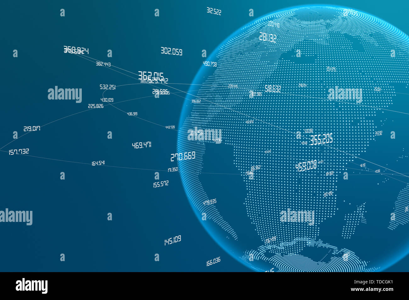 Three-dimensional rendering, global big data concept Stock Photo - Alamy
