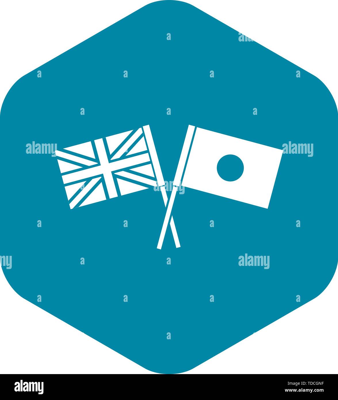 UK and Japan flags crossed icon, simple style Stock Vector Image & Art ...