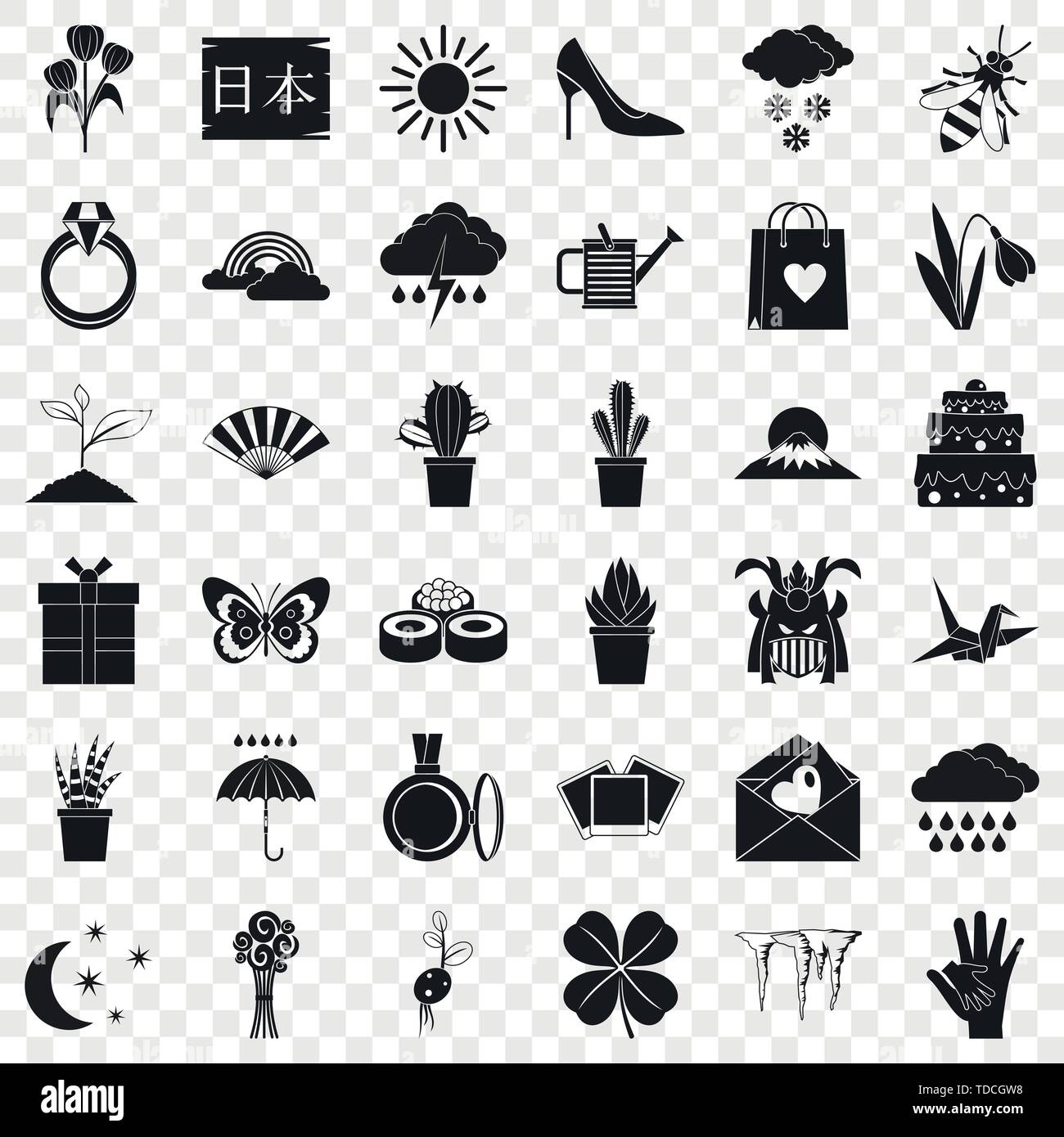 Snow icons set, simle style Stock Vector Image & Art - Alamy