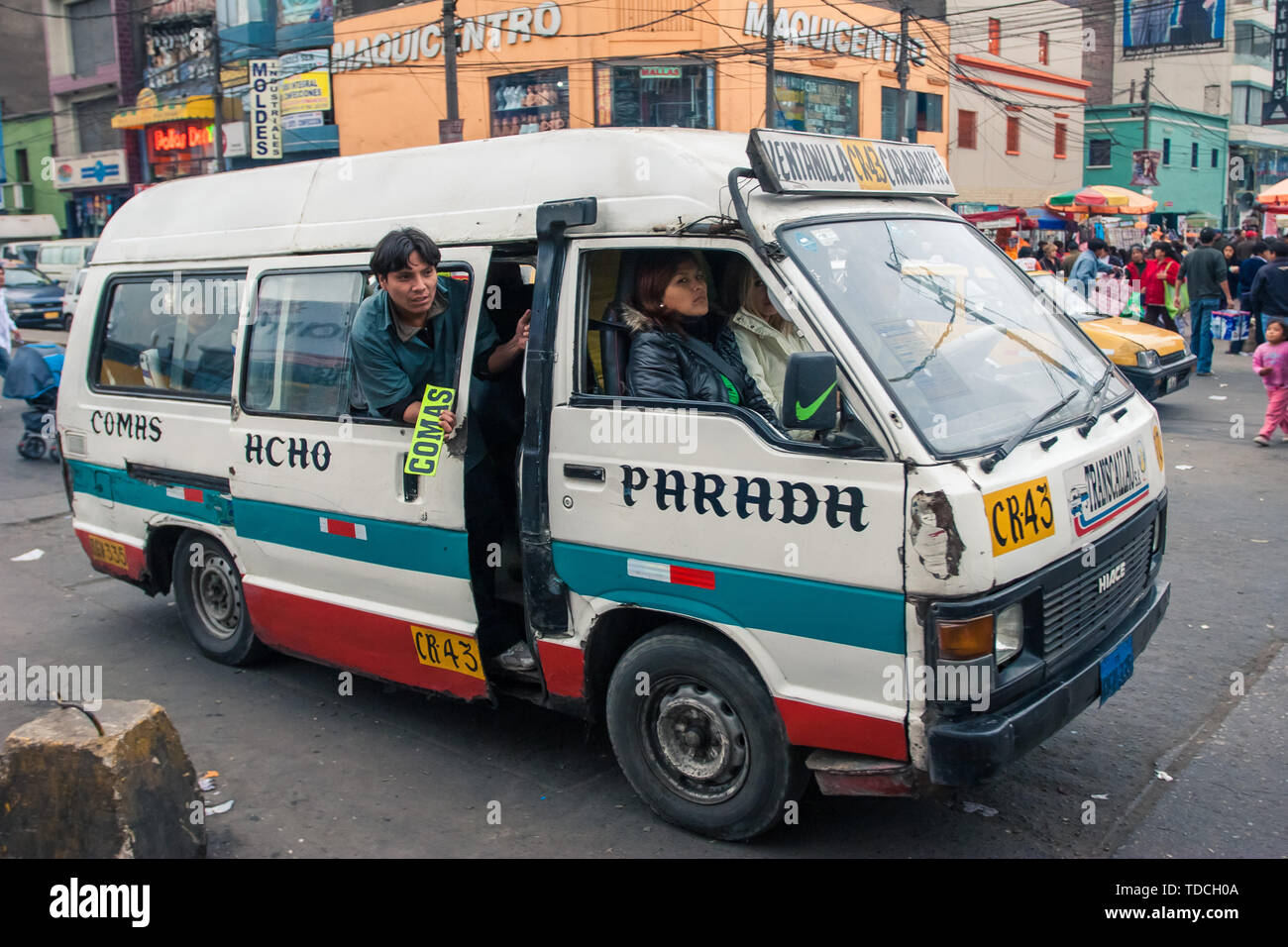 Lima / Peru Jun 13.2008: Very popular city transportation bus with the ...
